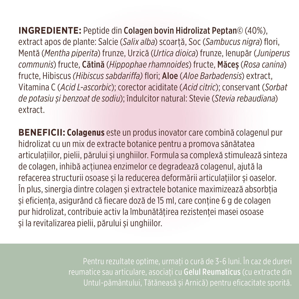 Colagen hidrolizat lichid Colagenus. Sănătatea articulațiilor, pielii ...