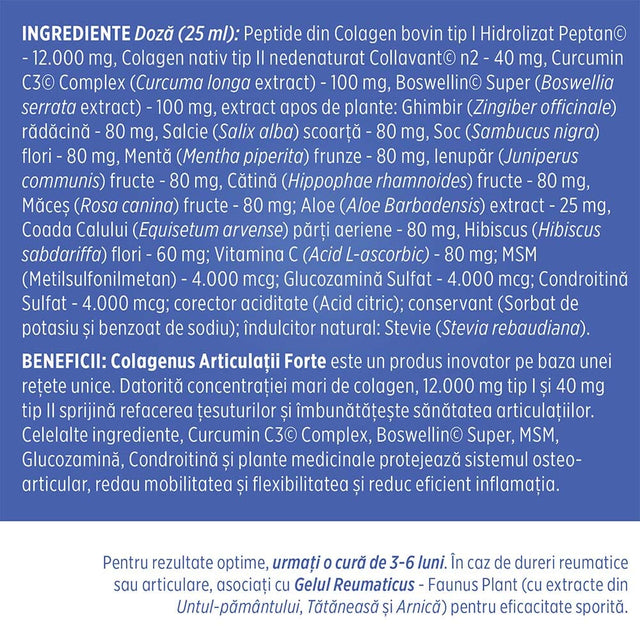 Colagenus Articulații Forte - Colagen lichid concentrat, 12.000mg ...